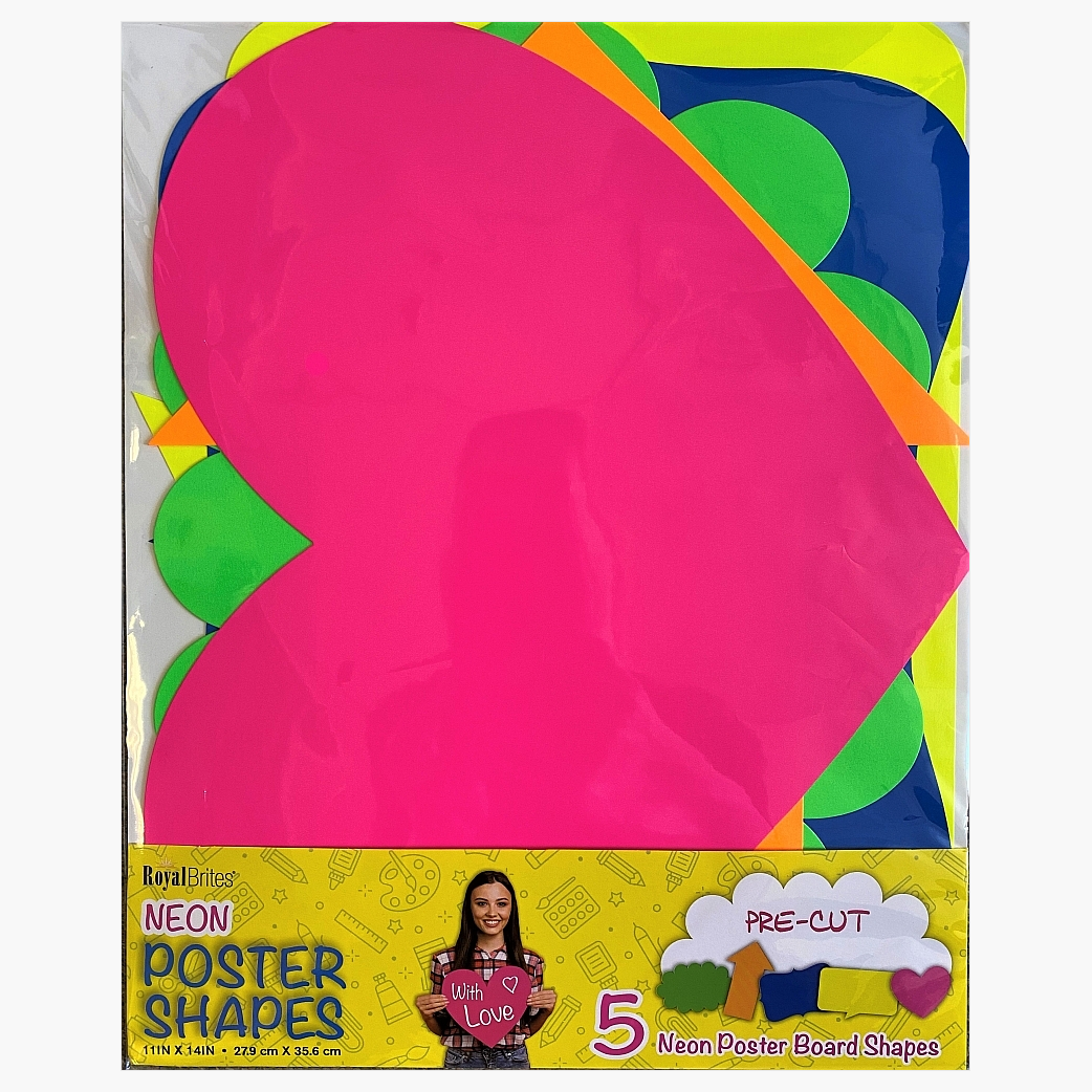 Neon Assorted Poster Board Shapes 11"x14", 12 pt | Royal Brites