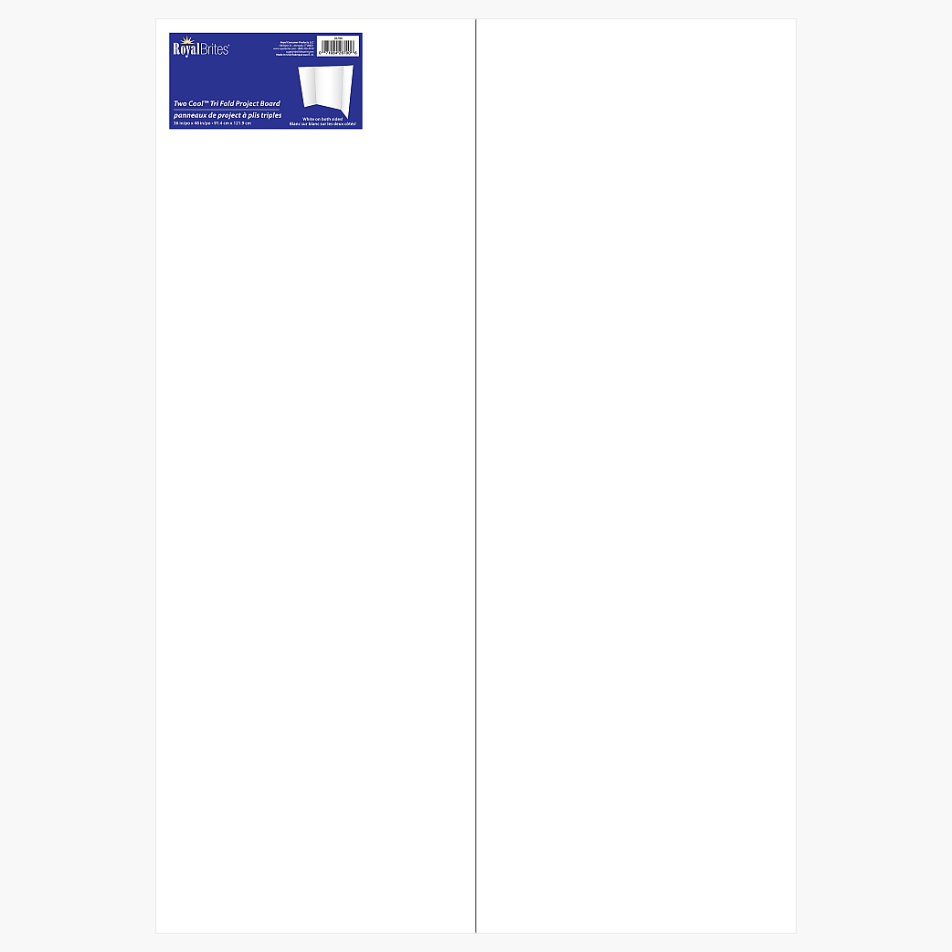 White/White Tri-Fold Project Board, 36"x48" | Royal Brites