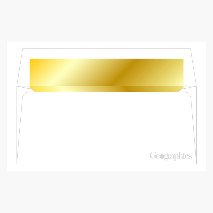 White Gold Foil-Lined Envelopes No.10, 25/pack, 12 packs/case ...