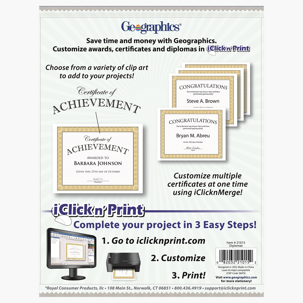 Printable Award Certificates Geographics | TheRoyalStore