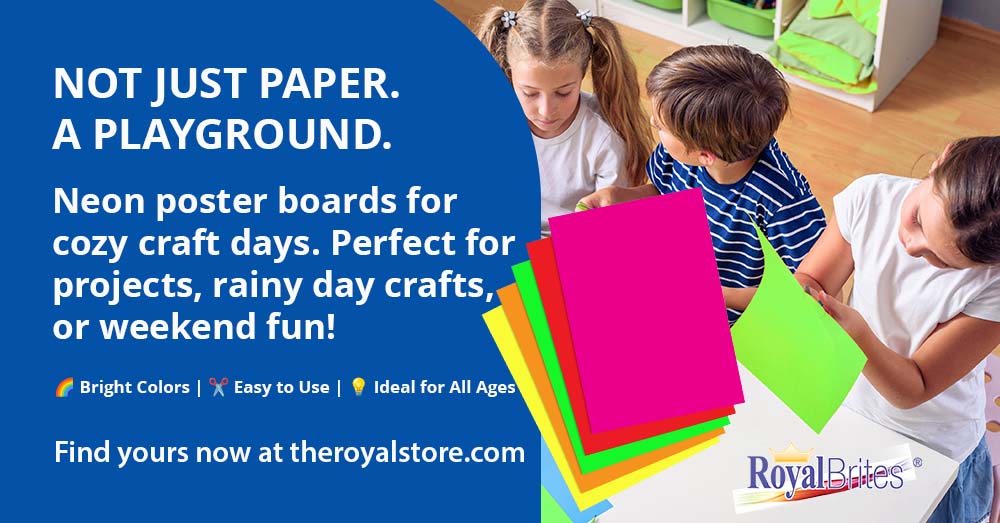 Neon Poster Board 11"x14", 5 Assorted Colors by Royal Brites ...