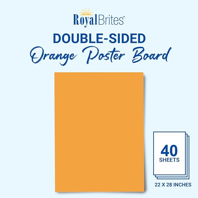 Orange Poster Board 22"x28" C2S | Royal Brites