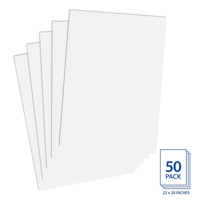 White Poster Board, Premium 2-Sided 22x28, Water & Fade...
