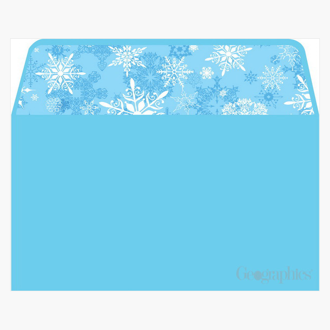 Blue Snowflakes Envelopes, A9, 20/pack, 6 packs/case | TheRoyalStore