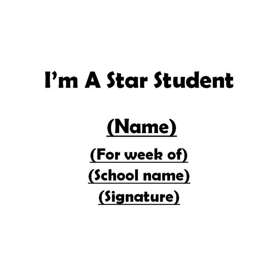 Star Student Certificate Template