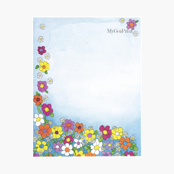 Garden of Daisies Letterhead by MyGeoPrint® | TheRoyalStore