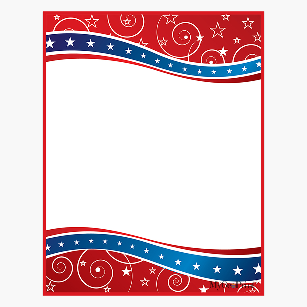 US Flag Letterhead, 8.5"x11" | TheRoyalStore