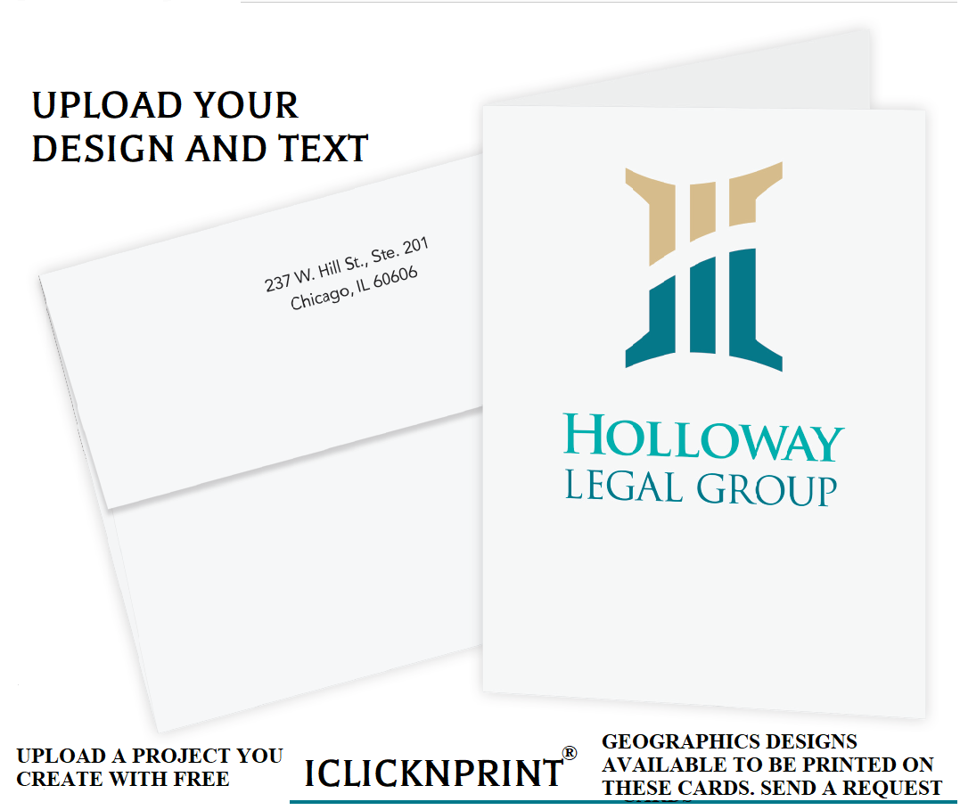 Glossy Greeting Cards w Envelopes Custom Printing