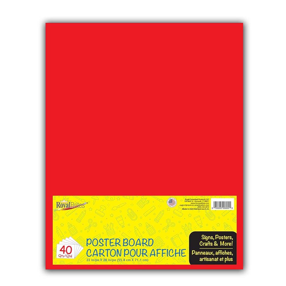 White Poster Board, Premium 2-Sided 22x28, Water & Fade...