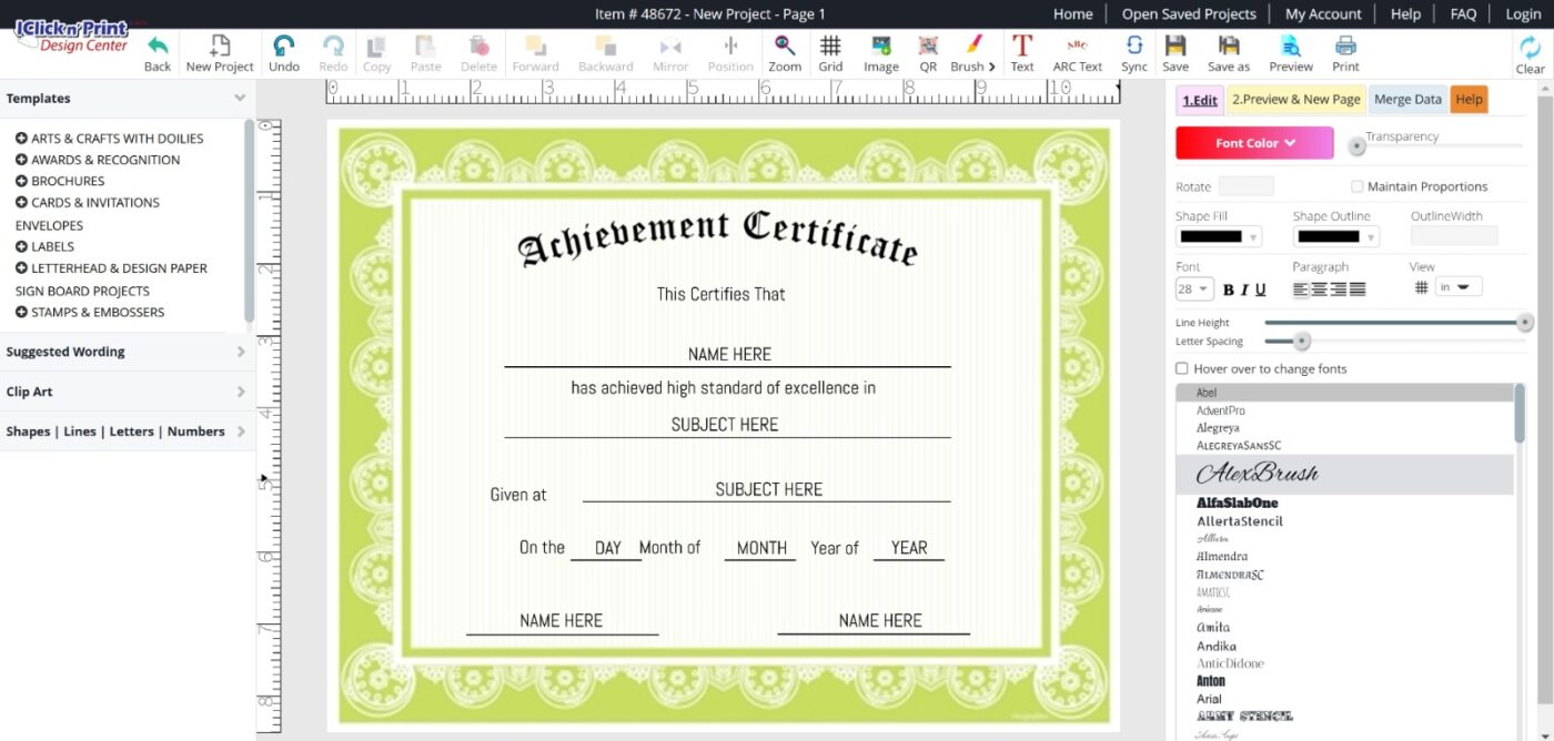 Achievement Certificate | TheRoyalStore