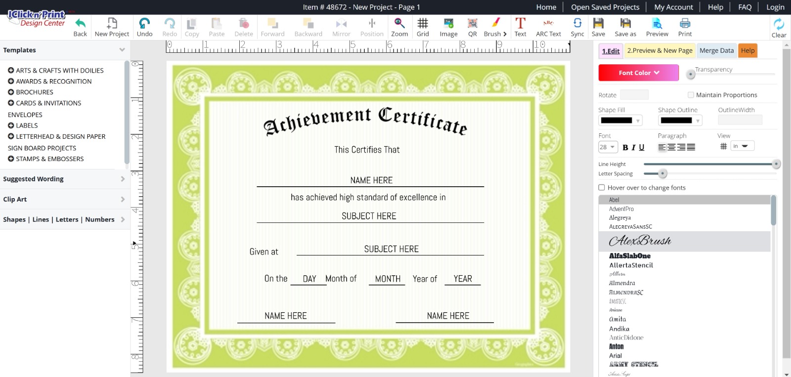Achievement Certificate | TheRoyalStore
