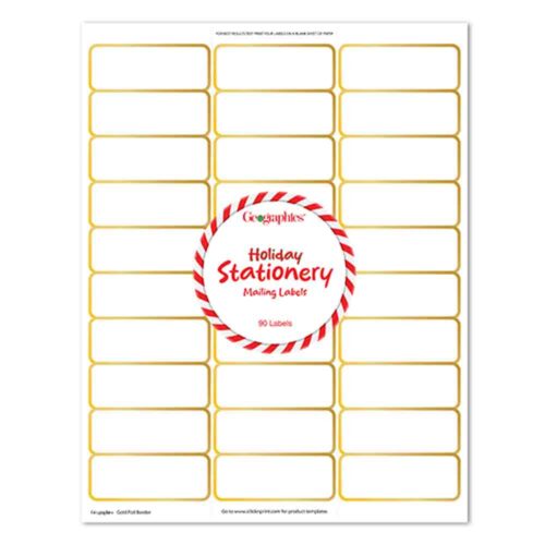 Gold Foil Border Mailing Labels, 1"x2.63" | TheRoyalStore