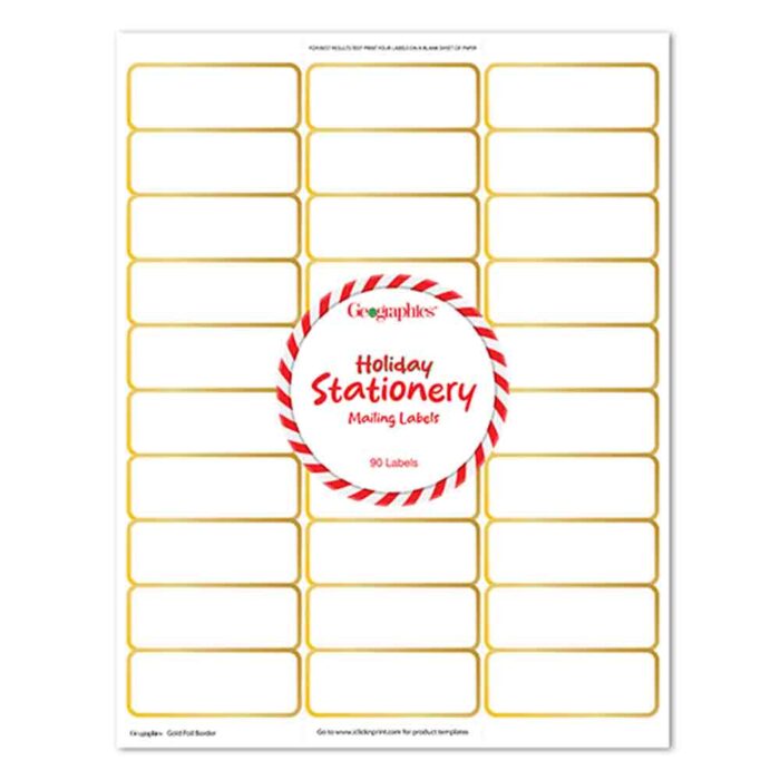 Gold Foil Border Mailing Labels, 1"x2.63" | TheRoyalStore