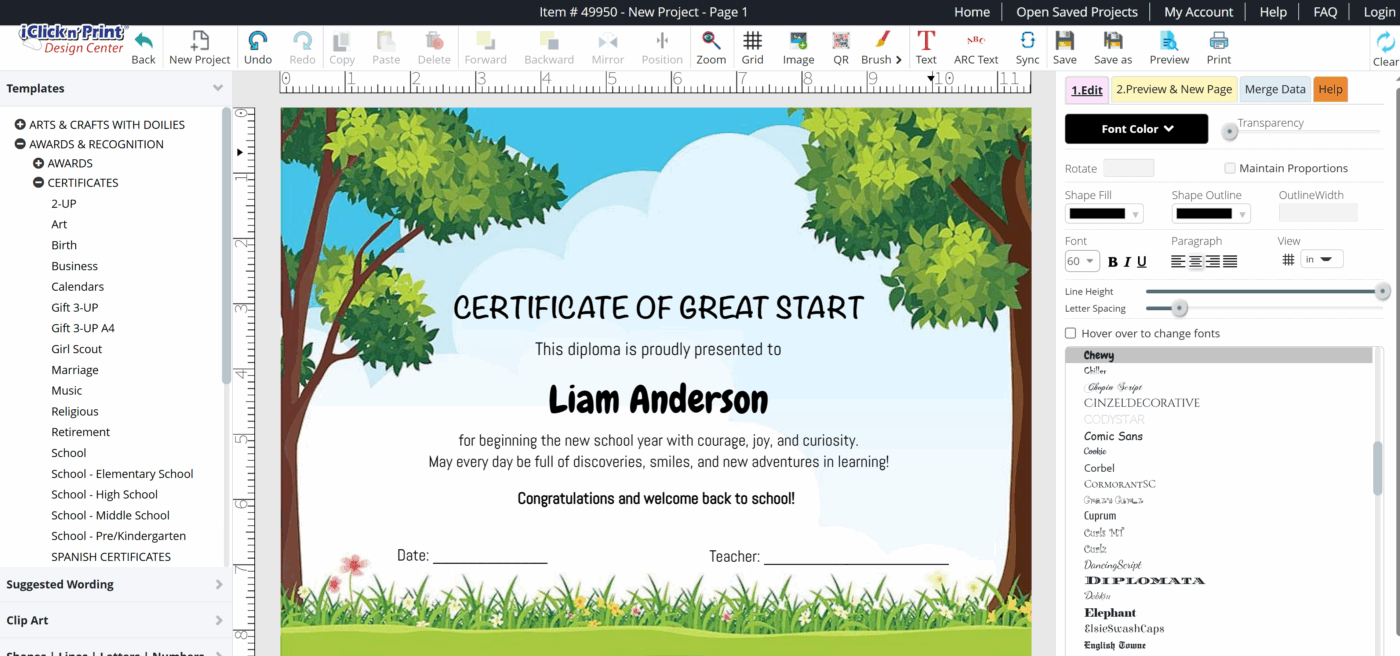 Certificate Paper for Printing Awards, Diplomas&Recognitions